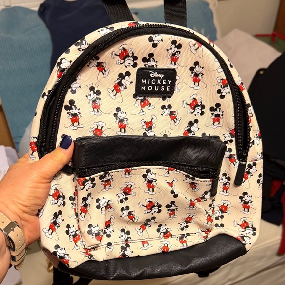 Disney | Bags | Disney Cream And Black Mickey Mouse Backpack | Poshmark